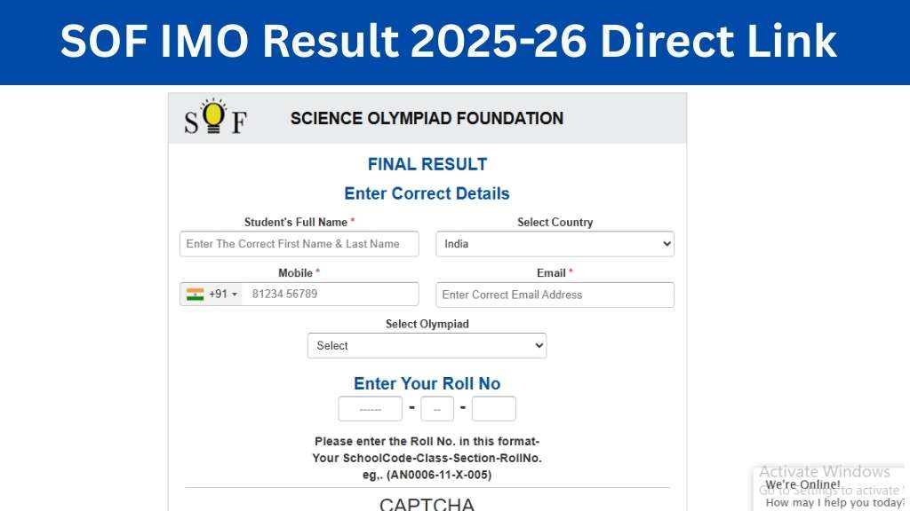 SOF IMO Level 1 Result 2025 PDF OUT | Check SOF Result 2025-26 ...